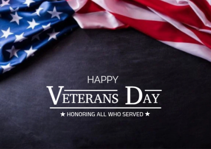 Black Maximalist Veterans Day Postcard Template | PosterMyWall