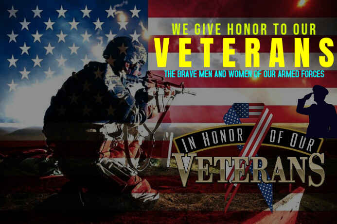 Black Maximalist Veterans Day Poster Template | PosterMyWall
