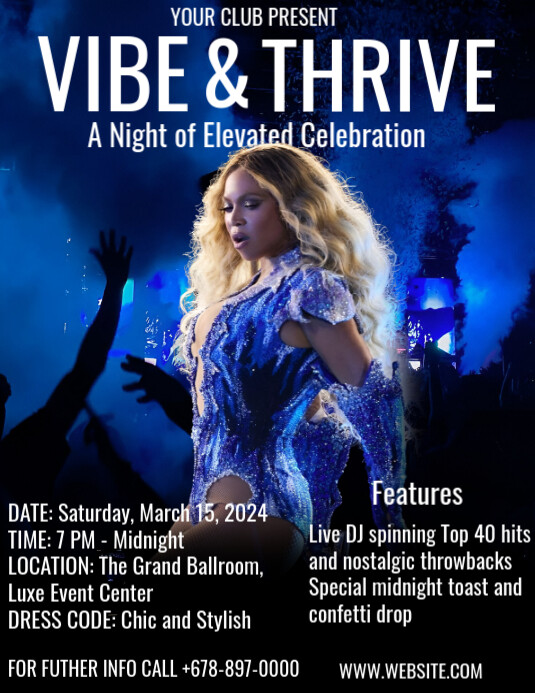 Plantilla de Black Maximalist Vibe And Thrive Flyer (us Letter) | PosterMyWall