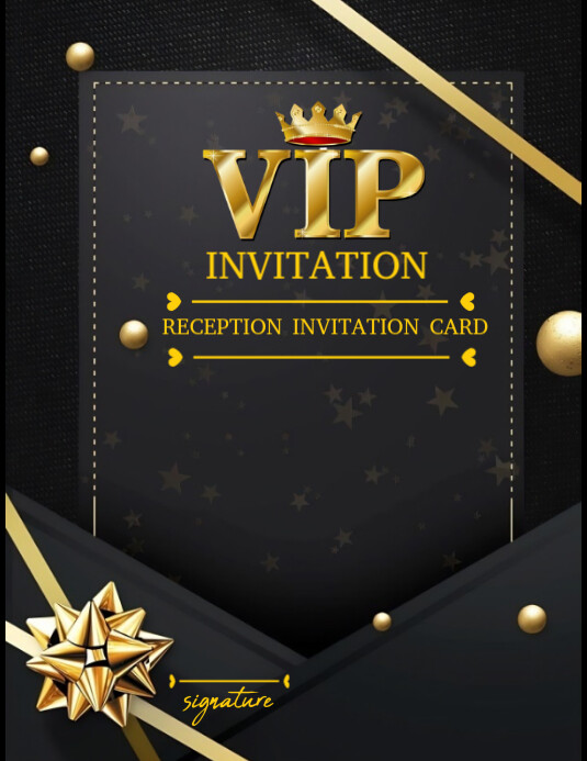 Black Maximalist Vip Invitation Card/ wedding invitation card Flyer (us ...