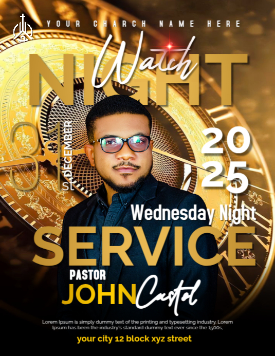 Copy of Black Maximalist Watch Night New Year Eve Celebration Flyer (us ...