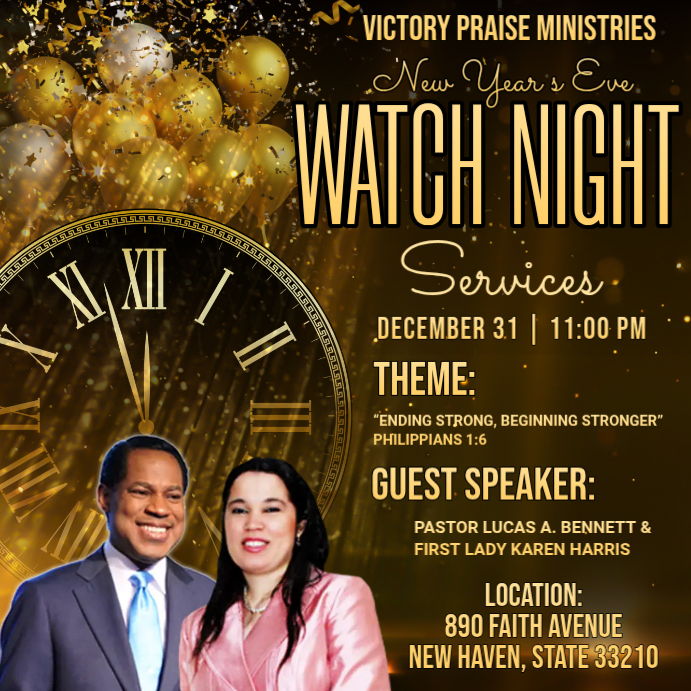 Copy of Black Maximalist Watch Night Services Flyer Instagram Post ...