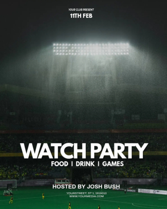 Black Maximalist Watch Party Instagram Portrait Template | PosterMyWall