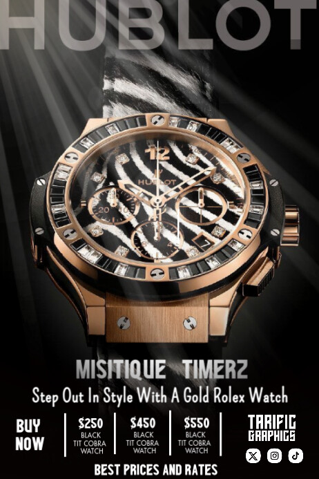 Black Maximalist Watch Poster Template | PosterMyWall