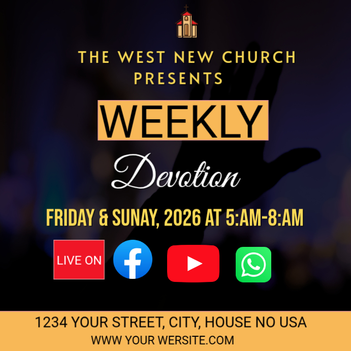 Black Maximalist Weekly Devotion Church Service Instagram Post Template ...
