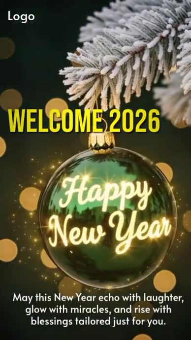 Plantilla de Black Maximalist Welcome 2026 • Happy New Year Celebration ...
