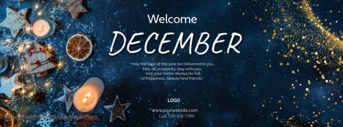 Black Maximalist Welcome December Facebook Cover Photo Template ...