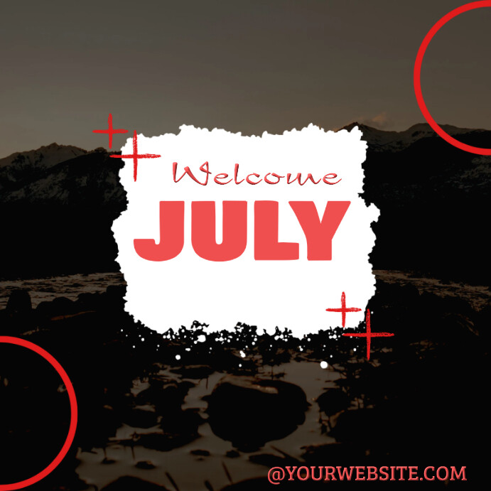 Black Maximalist Welcome July Instagram Post Template | PosterMyWall