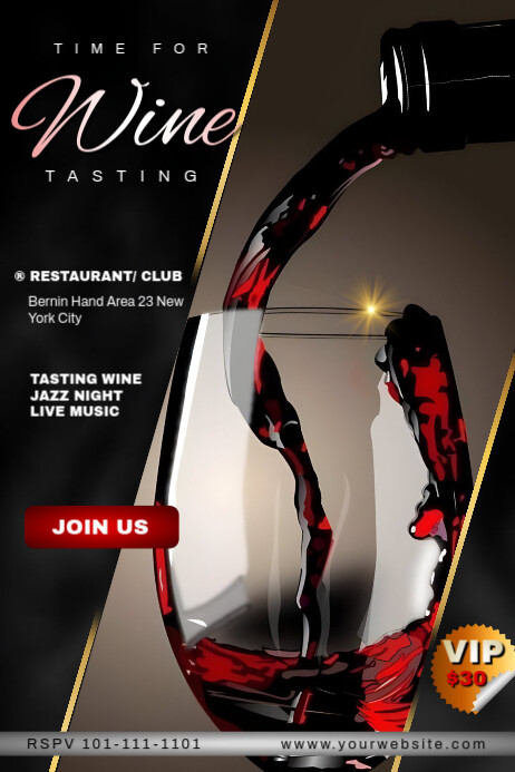 Black Maximalist Wine Tasting Event Flyer Poster Template | PosterMyWall