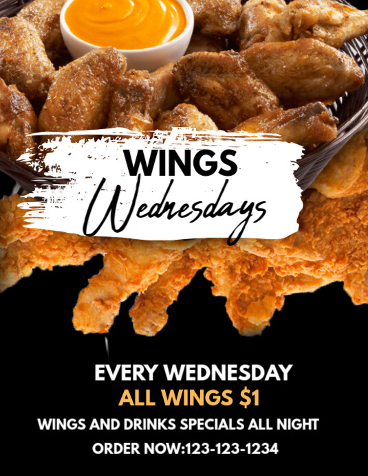 Copy of Black Maximalist Wings Wednesday Flyer (us Letter) | PosterMyWall