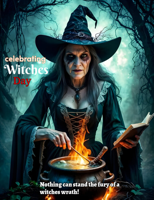 Plantilla de Black Maximalist Witches Day Celebration Template Flyer ...