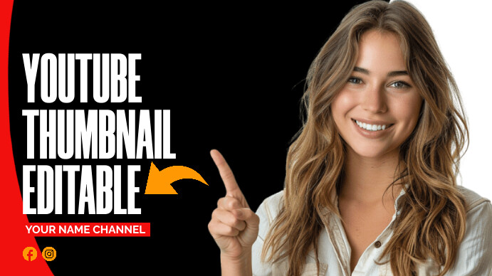 Black Maximalist Woman Indicating Youtube Thu Template | PosterMyWall