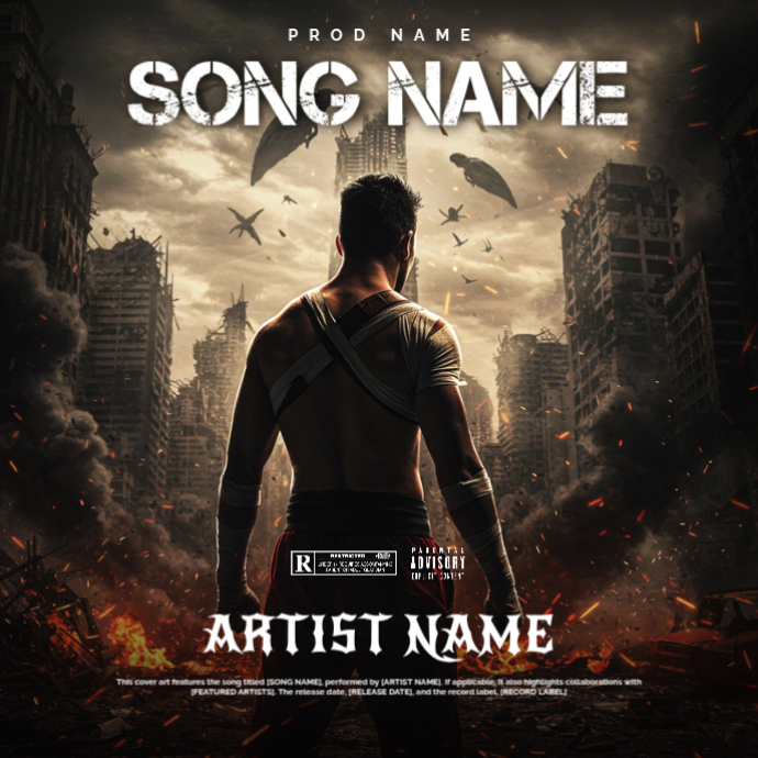 Black Maximalist World Battle Album Cover Template | PosterMyWall