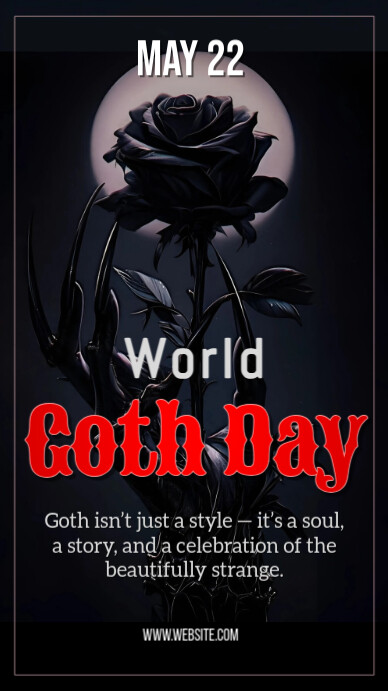 Black Maximalist World Goth Day Instagram Story Template | PosterMyWall