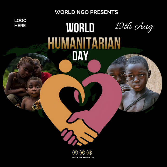 Copy of Black Maximalist World Humanitarian Day Inst | PosterMyWall