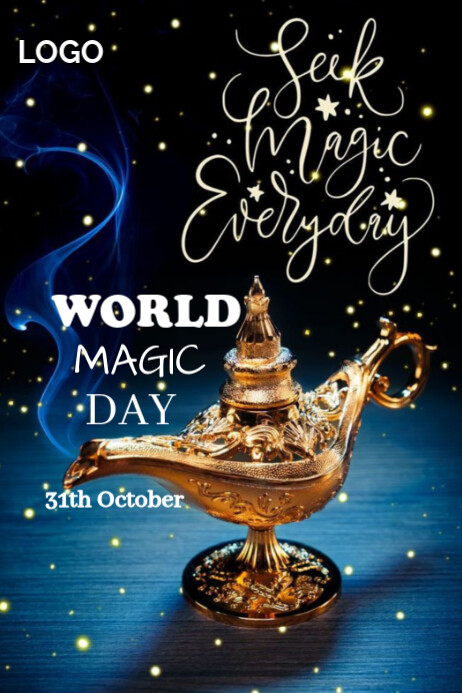 Black Maximalist World Magic Day Poster Templat | PosterMyWall
