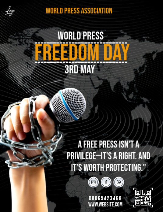 Black Maximalist World Press Freedom Day Flyer (us Letter) Template ...