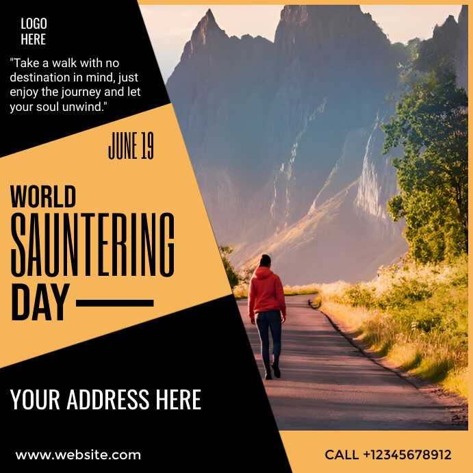 Black Maximalist World Sauntering Day Instagr Template | PosterMyWall