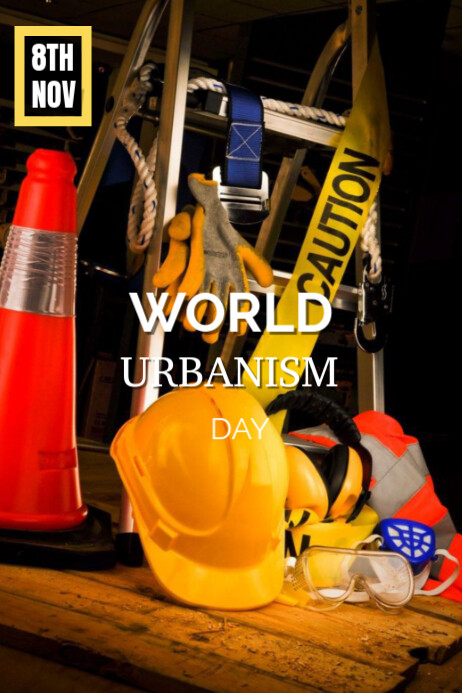 Black Maximalist World Urbanism Day Poster Template | PosterMyWall