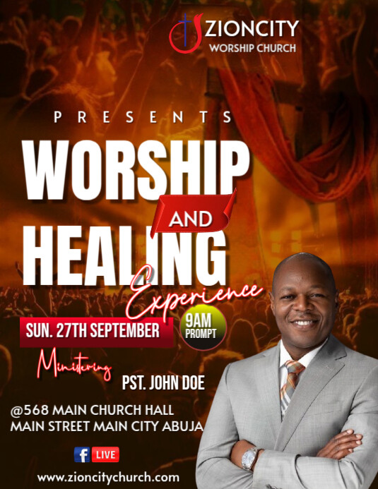 Black Maximalist Worship And Healing Service Flyer (us Letter) Template ...