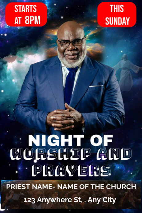 Copy of Black Maximalist Worship And Prayers Church Conference. Banner ...