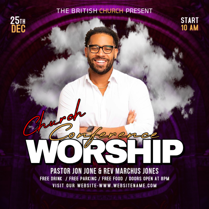 Black Maximalist Worship Church Conference Instagram Post Template ...