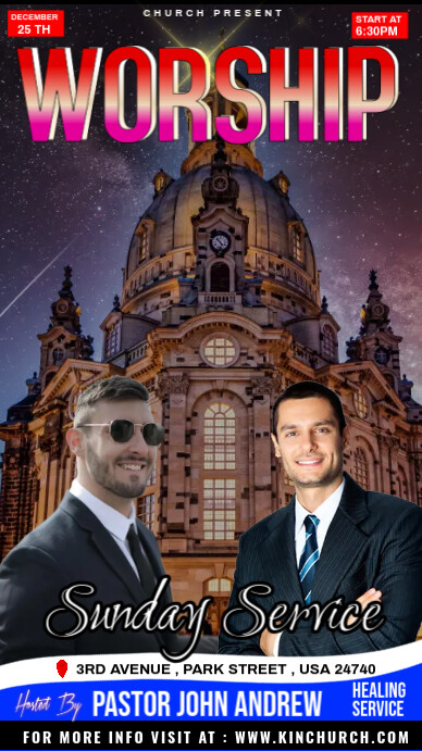 Black Maximalist Worship Sunday Service Ad Instagram Story Template | PosterMyWall