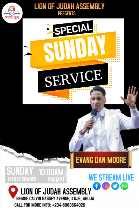 Black Maximalist Worship With Us Church Flyers Poster Template | PosterMyWall