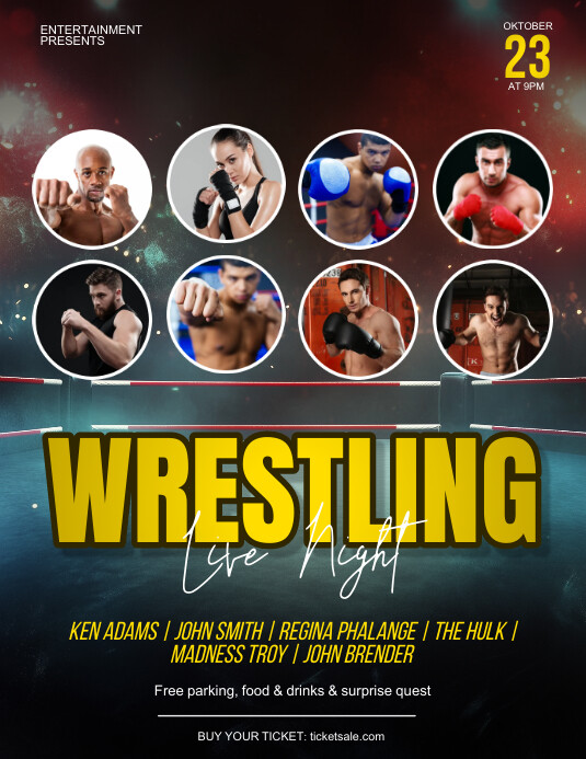 Copy of Black Maximalist Wrestling Flyer (us Letter) | PosterMyWall