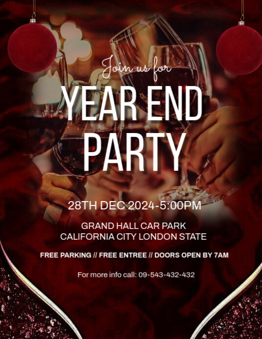 Modèle Black Maximalist Year End Party Invitation Template Flyer (us ...