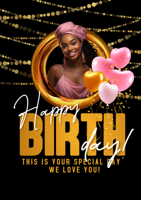 Black Maximalist Yellow, Gold And Pink A4 Template | PosterMyWall