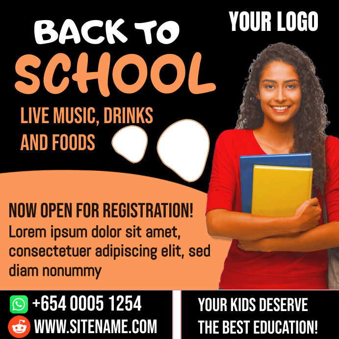 Black Maximalist Yellow Back To School Digita Template | PosterMyWall