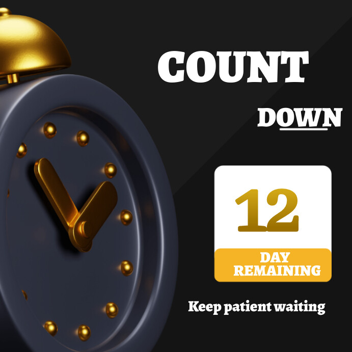 Modèle Black Maximalist Yellow Countdown Design Flye | PosterMyWall