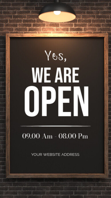 Black Maximalist Yes We Are Open Now Posters Instagram Story Template ...