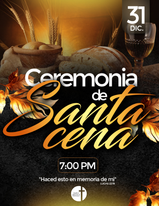 Black Maximalista Santa Cena Iglesia Volante (carta Us) Template ...
