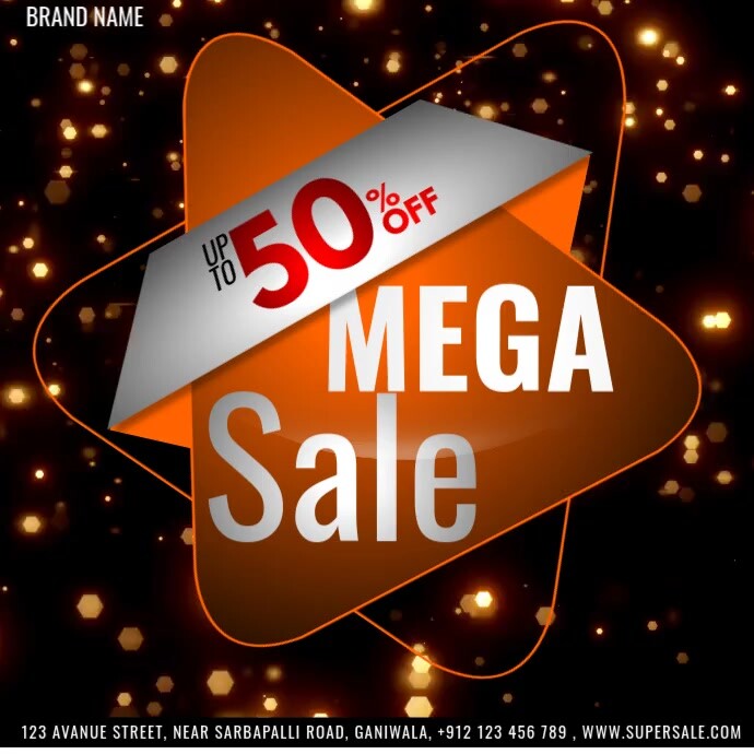 Black Mega Sale Ad Instagram Post Templat | PosterMyWall