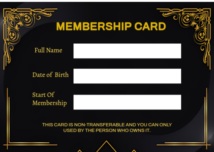 Black Membership Card Postcard Template | PosterMyWall