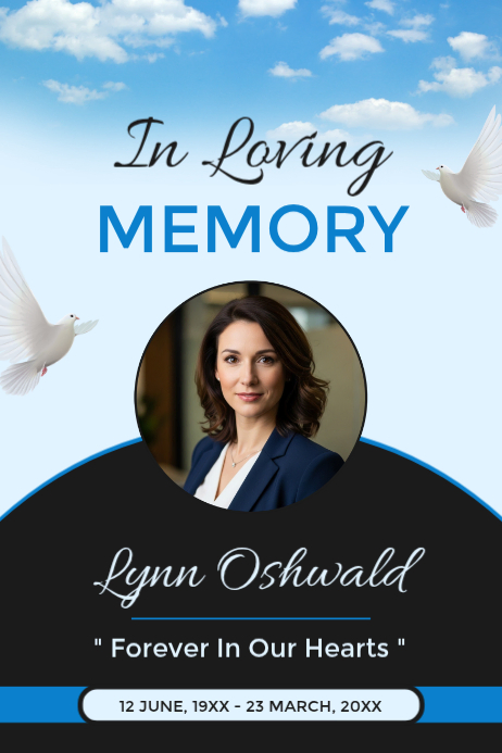 Black Memorial Tribute Banner 4' × 6' Template | PosterMyWall