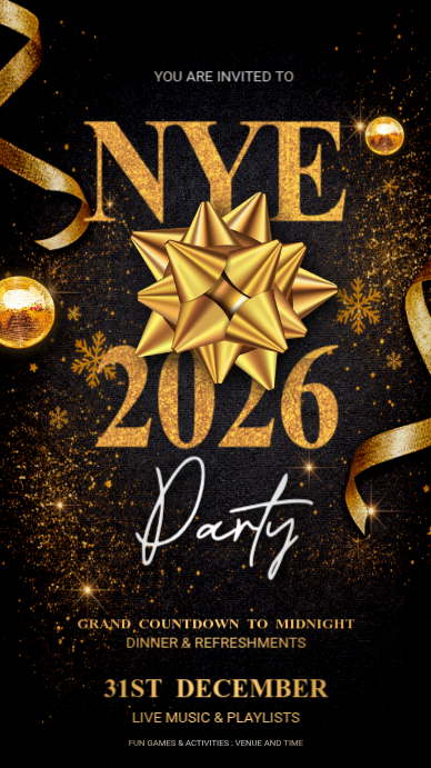 Black Merry Christmas And Happy New Year Instagram Story Template ...