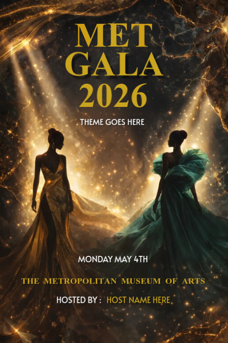 Black Met Gala Event Poster Template | PosterMyWall