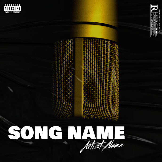 Black Mic Album Cover Template | PosterMyWall