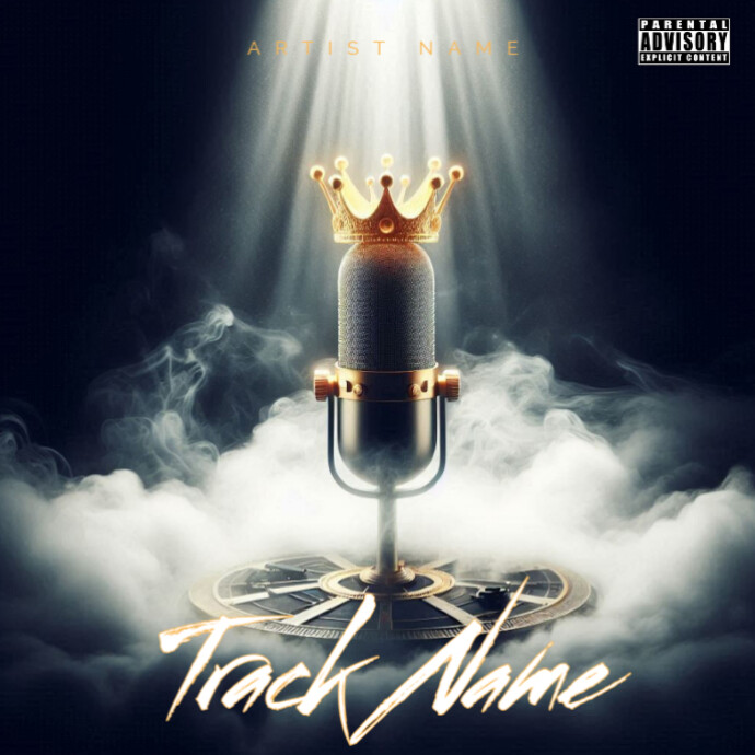Black Mic Crown Mixtape Album Cover Album Cover Template | PosterMyWall