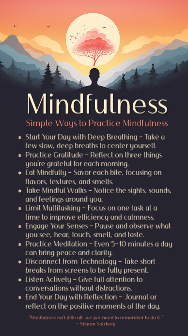 Black Mindfulness Instagram Story Template | PosterMyWall