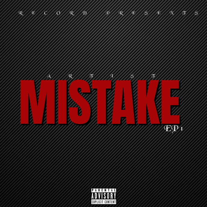 Black Mistake Album Cover Template | PosterMyWall