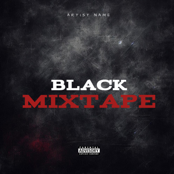 Black Mixtape Cover Album Cover Template | PosterMyWall