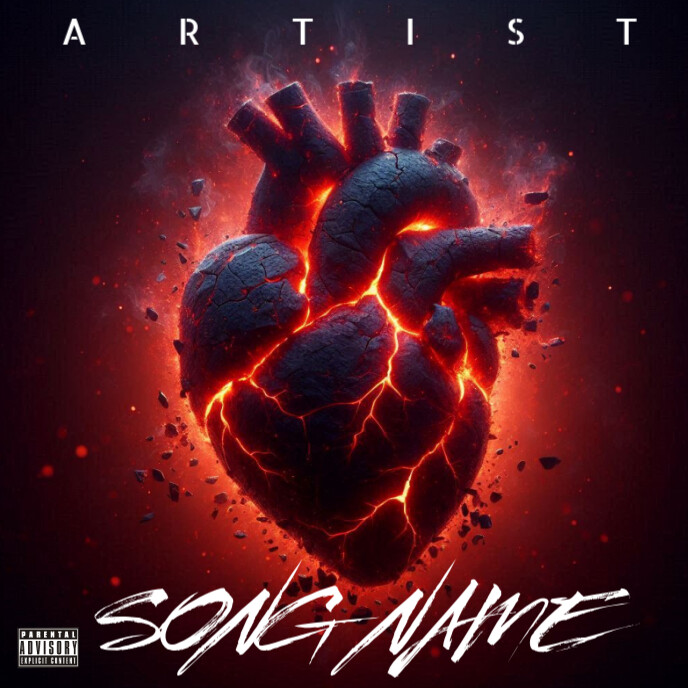 Black mixtape Heart Album Cover Template | PosterMyWall