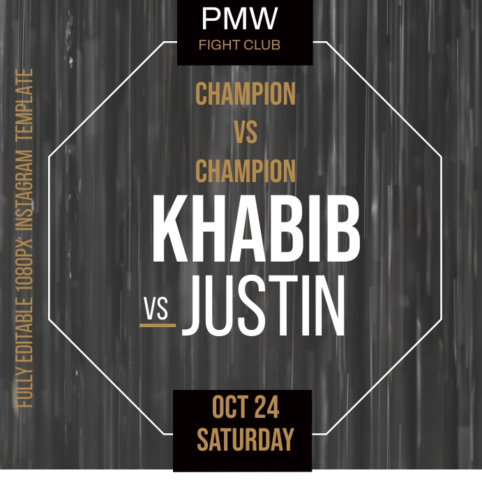 Plantilla de Black MMA Boxing Instagram Post | PosterMyWall