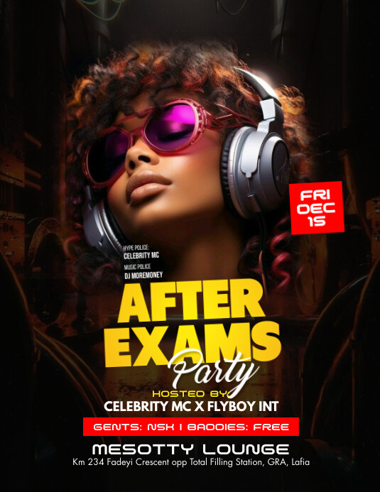 Copy of Black Modern & Minimal After Exams Party Flye | PosterMyWall