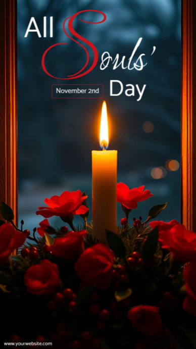 Black Modern & Minimal All Souls Day Poster Instagram Story Template ...