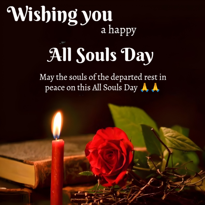 Black Modern & Minimal All Souls Day Prayers Graphic, Free Editable ...